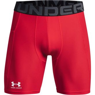 Under Armour Mens Armour HeatGear Compression Shorts, Red (600)/White, Large