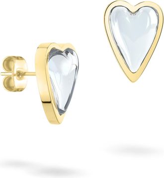 Liebeskind Liebeskind Berlin Damen Schmuck mit Herz - Funkelnde Kette, Armband und Ohrringe mit Glasherz aus Edelstahl in Silber, Gold & Roségold - zeitlos, mode