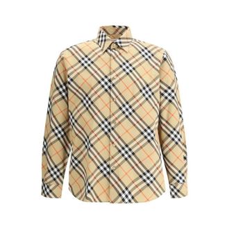 Burberry Klassisches kariertes Baumwollhemd Regular Fit - - Shirts - Herren - Beige - L