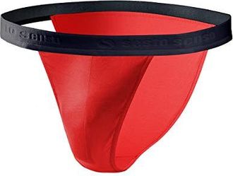 Sesto Senso Slip Tanga Coton Homme 1 Pack Sexy Culotte sous-v&ecirc;tement L Rouge