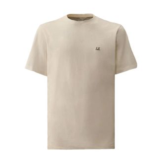 C.P. Company C.p. Company, Homme, Tops, Beige, Taille: 2XL Logo Cotton T-Shirt