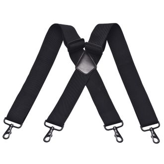 DonDon Hosenträger Herren extra stark - Hosenträger schwarz für Arbeitshosen und Anzug mit starken Clips lang schmal oder Riemen für Herren breit in Y-Form o