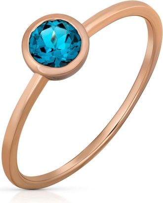 Orolino Ring 585 Gold Ros&eacute;gold mit Blautopas (beh.) rund