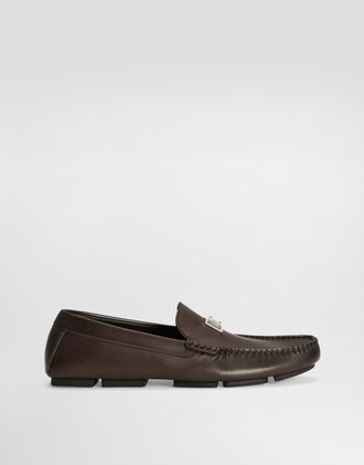 Dolce & Gabbana Dg Driver Calfskin Loafers - Mann Driver Und Mokassins Brown 40