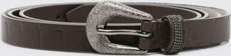 Brunello Cucinelli Kalbslederg&uuml;rtel mit Schmuckdetail