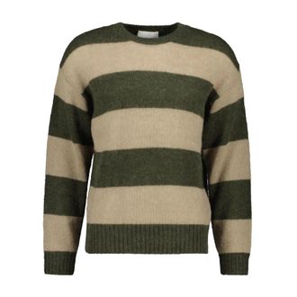 Closed Gestreifter Rundhals-Pullover - - Knitwear - Herren - Gr&uuml;n - M