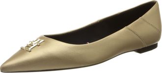 Tommy Hilfiger Damen Ballerinas Pointy Chic Ballerina Gold Elegant, Gold, 39 EU