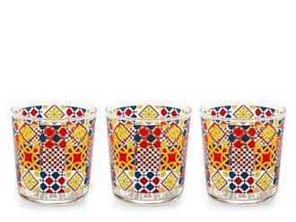 hOme Home Set mit 3 Mosaikgl&auml;sern aus dekoriertem Glas, 35 cl, geometrisches Mosaikmuster, sp&uuml;lmaschinenfest