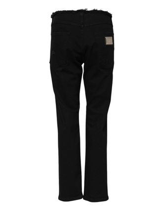 Dolce & Gabbana Womens Black Cotton Mid Waist Flared Denim Jeans Clothing