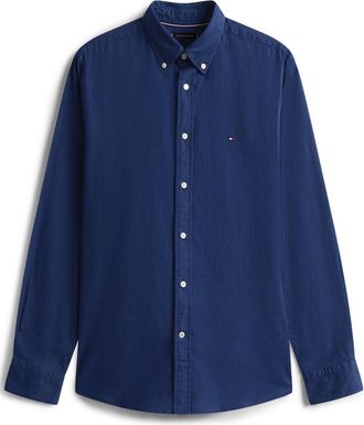 Tommy Hilfiger Unifarbenes THEFLEX Flanellhemd mit Button Down-Kragen in