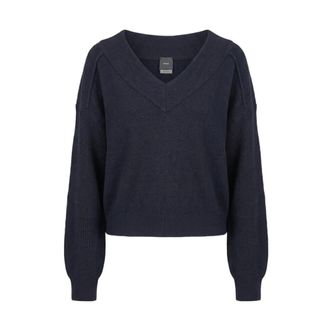 Pinko V-Ausschnitt Pullover - - Knitwear - Damen - Blau - L