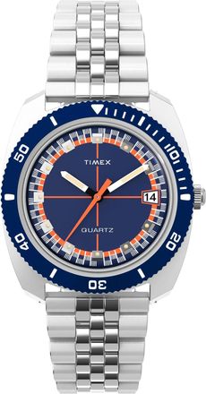 Timex Uhren - Quarz-Analoguhr Q Timex 1971 Velocity - Gr. unisize - in Silber - für Damen