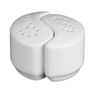 Holst Porzellan YY 1242 Salz & Pfeffer Menage Yin Yang 2-tlg., weiß, 6 x 3.5 x 4 cm, 6 Einheiten