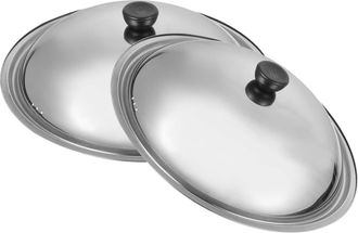 Cabilock 2stücke Edelstahl Bratpfanne Deckel Topfdeckel Runder Kochtopfabdeckung Topfersatzdeckel Für Pfannen Und Töpfe