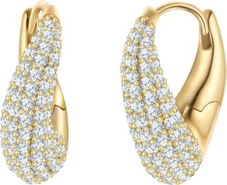 Glanzst&uuml;cke M&uuml;nchen Ohrringe - Sterling Silber Creolen Zirkonia - Gr. unisize - in Gold - f&uuml;r Damen