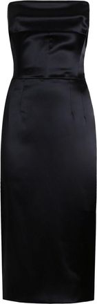 Dolce & Gabbana robe mi-longue DNA à fini satiné - Noir