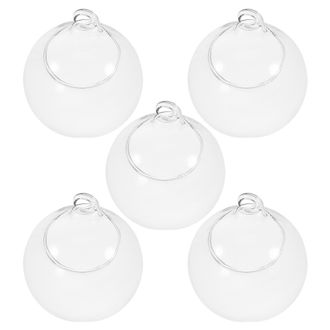 Hemobllo Hochzeitsdekoration 5 St&uuml;ck H&auml;ngender Glaskerzenhalter aus Hochborosilikatglas 8cm Flacher Boden mit 9m Seil f&uuml;r Partys Zuhause und B&uuml;ro