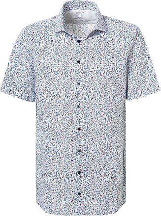 Olymp Herren Kurzarmhemd blau geblümt