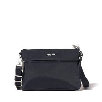 Baggallini Securtex Sac à bandoulière antivol Memento, bleu marine, Taille unique