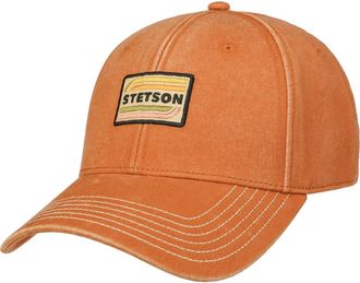 Stetson Lenloy Cotton Strapback Cap Verstellbare Baseballcap Herren UV-Schutz 40+ Sommer Winter Terracotta One Size
