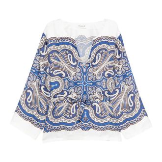 P.A.R.O.S.H. P.a.r.o.s.h., Femme, Blouses et Chemises, Multicolore, Taille: 42 FR Blusa in seta stampa foulard, modello over