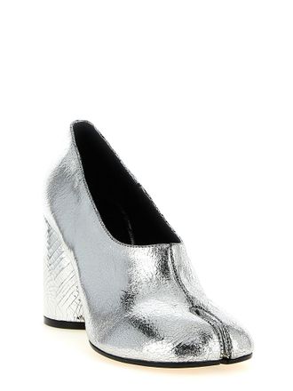 Maison Margiela Womens Tabi Pump Silver Calfskin Leather