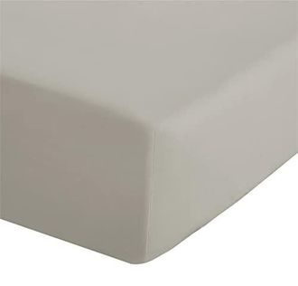 Catherine Lansfield Bügelfreies Spannbettlaken, Perkal-Baumwollpolyester, Einzelbett, Natur, King Size