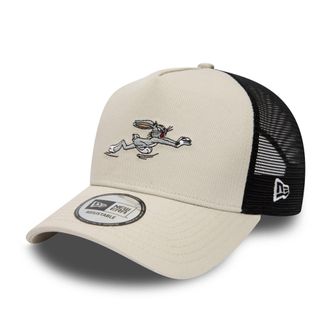 New Era Bugs Bunny Looney Tunes Beige Black A-Frame Trucker Adjustable Cap - One-Size
