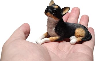 Generic 1 x 5,1 cm Mini-Chihuahua-Figur aus Harz, Mini-Hund, Gedenkgeschenke, Hundefiguren, Autodekoration, Sammlerst&uuml;ck, Chihuahua-Statue, Skulptur, Geschenk