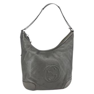Gucci Sac bandouli&egrave;re en cuir Pre-owned - Femme - Pre-owned - Gris - Taille: ONE Size