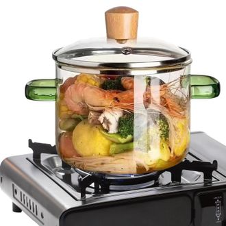 Generic Kochtopf aus, 1600 ml, transparent, hitzebest&auml;ndig, f&uuml;r langsames Kochen, f&uuml;r Milch, Nudeln, K&uuml;che, Herd, So&szlig;e, Suppe