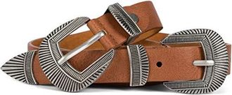 styleBREAKER Ceinture Vintage pour dames avec double boucle décorée en style occidental, ceinture B-Low, ceinture de taille, raccourcissable 03010105, taille:90cm,