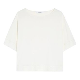 Max Mara Ivory Bootausschnitt Pullover - - Tops - Damen - Wei&szlig; - L