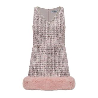 Self Portrait Kleid mit Kunstpelz - - Dresses - Damen - Rosa - M