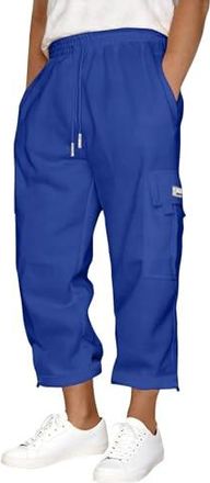 Generic Pantalon cargo 7/8 Baggy pour homme - Pantalon de jogging - Pantalon de sport avec poches lat&eacute;rales - Jambe large - Pantalon de randonn&eacute;e - Pantalon d