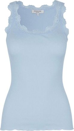 Rosemunde Femme, Tops, Bleu, Taille: 42 FR Haut en Soie avec Dentelle et Col en U