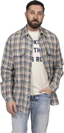 Dsquared2 Homme, Chemises, Multicolore, Taille: XL Canadian Vintage Linen Shirt