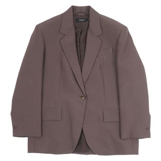 Max Mara Femme, Vestes, Brun, Taille: 40 FR Blazer Oversize en m&eacute;lange de coton