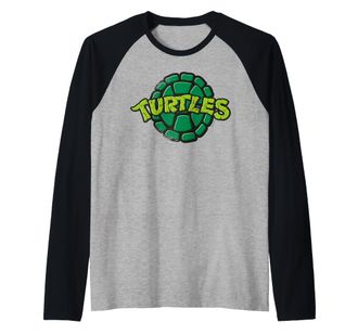 Teenage Mutant Ninja Turtles TMNT Turtle Power Logo Helden Halbschale 80er Jahre Cartoon Vintage Raglan