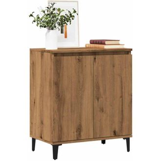 vidaXL Vidaxl - Buffet ch&ecirc;ne artisanal 60x35x70 cm - Bois ding&eacute;nierie durable - Surface r&eacute;sistante &agrave; lhumidit&eacute; - Rangement pratique avec 2 compartiments