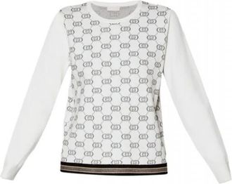 Liu Jo Femme, Pulls, Blanc, Taille: 44 FR Pull avec logo monogramme