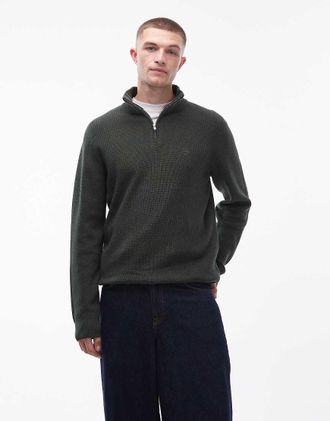 Levi's Strickpullover in Dunkelgr&uuml;n mit kurzem Rei&szlig;verschluss