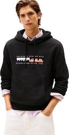 Tommy Hilfiger Sweat à Capuche Homme Colour Block Graphic avec Logo, Noir (Black), XL
