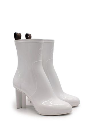 Louis Vuitton White Silhouette Shint Rubber Ankle Boot Size 36
