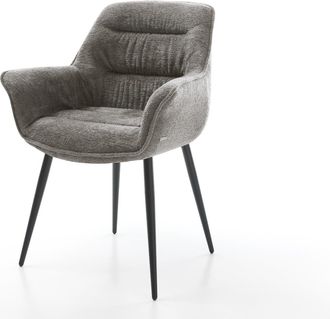 DELIFE Esszimmerstuhl Kaira-Flex Boucl&eacute; Soft Schlamm 4-Fu&szlig; konisch Schwarz, Esszimmerst&uuml;hle