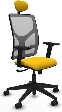 Piqueras y Crespo Atmungsaktiver Stuhl mit 2D-Armlehnen, h&ouml;henverstellbarer Lendenwirbelst&uuml;tze und festem Kopfteil, ausgestattet mit 3 Positionen und Schneidschaum, Gra