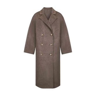 Loulou Studio Femme, Manteaux, Brun, Taille: 38 FR Manteau en Laine et Cachemire Taupe