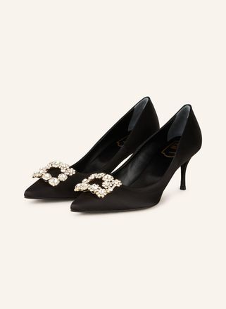 Roger Vivier Pumps Efflorescence Mit Schmucksteinen schwarz