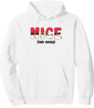 BDAZ Netter Aber frecher lustiger sarkastischer Weihnachtsmann-Schriftzug Pullover Hoodie