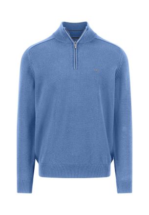 Fynch-Hatton Troyer aus Baumwolle mit Rei&szlig;verschluss und hohem Kragen Crystal Blue/XXL